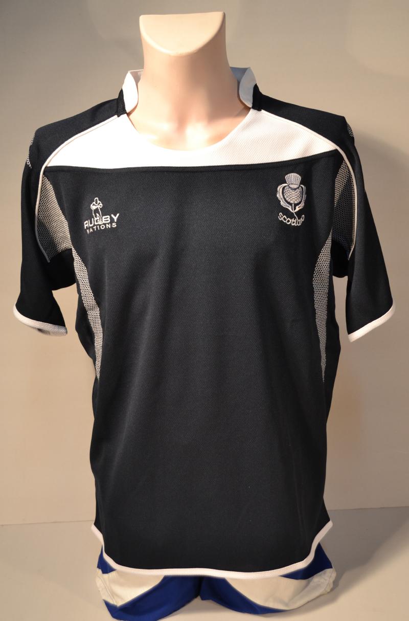 Rugby-Shirts: Scotland White Collar Rugby Navy